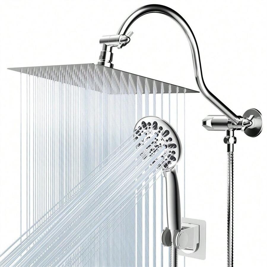 Juego de ducha de metal completa de 10 pulgadas con ducha de mano de ...