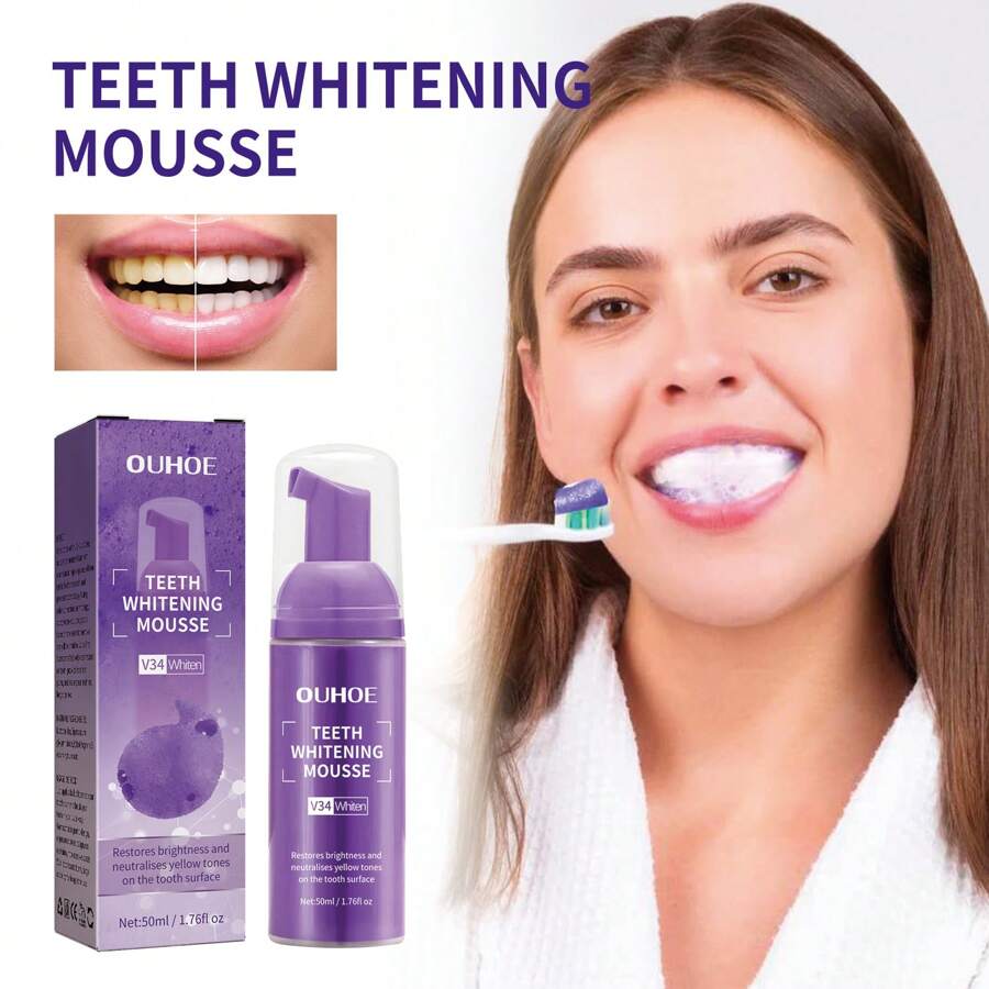 OUHOE Teeth Whitening Mousse Toothpaste Mouth Cleaning Remove Dirt ...
