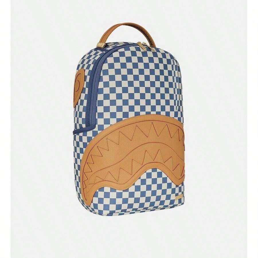 Sprayground Shark Yacht Club DLXSV Backpack Unisex Blue White Checkered ...