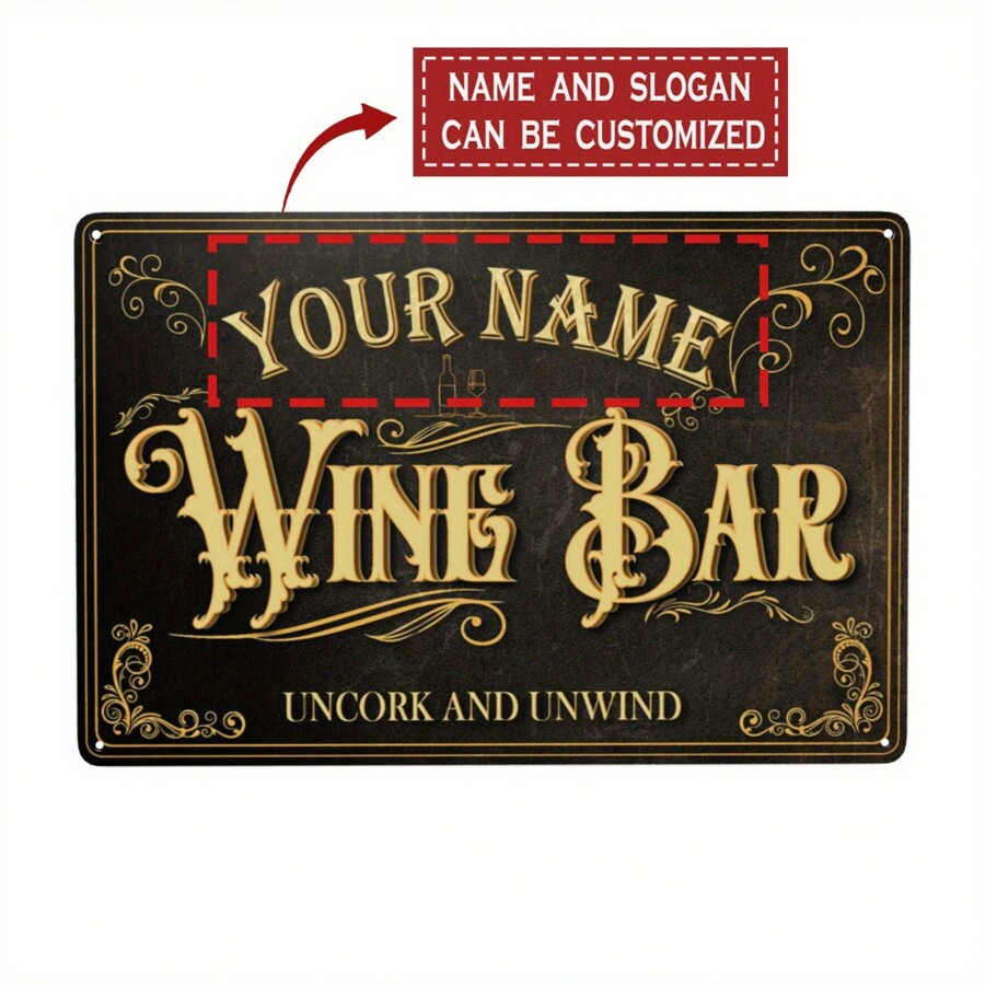 Customizable Vintage-Style Bar Sign: 8x12 Inch Metal Sign, Can ...