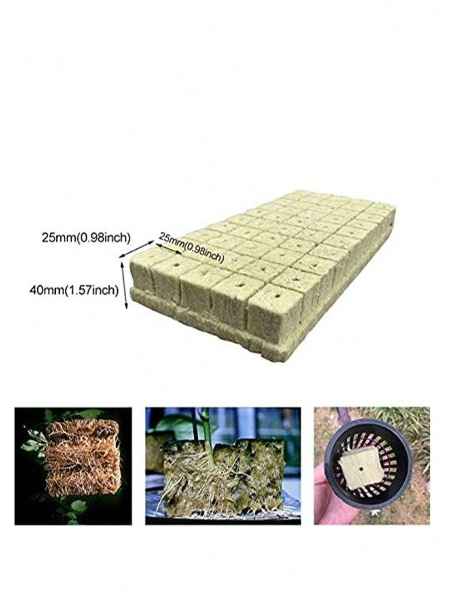 Fachoige 100 Pieces Rockwool Grow Cubes Growing Medium Starter Sheets ...