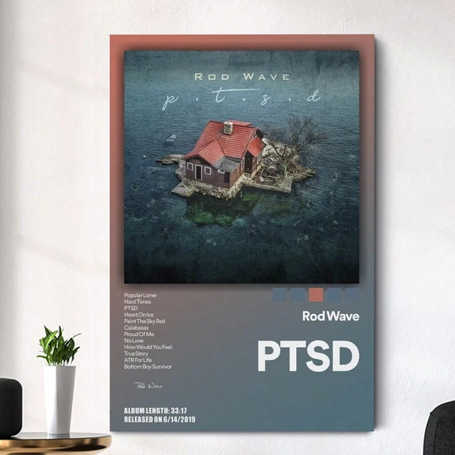 Framed-Wave PTSD Music Album Cover Poster Star Pop Decorative Painting ...