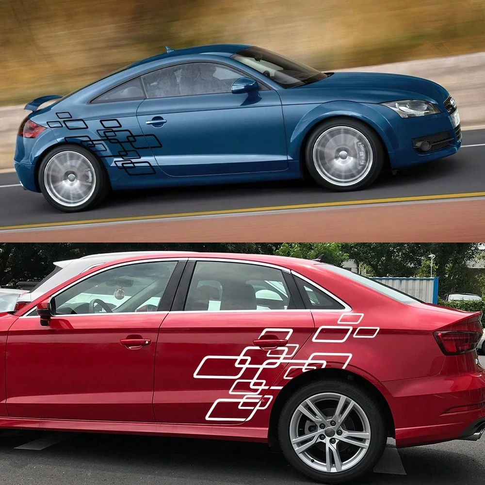 Car Side Body Graphics Trims Vinyl Decals Racing Stripes Sticker Auto ...