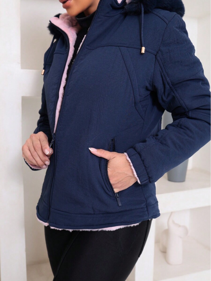 Women's Double-Sided Jacket Launch 2025 Removable Hood | SHEIN Malaysia