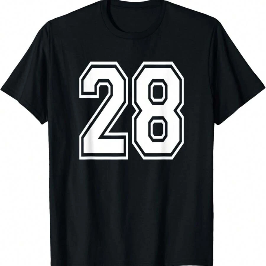 Number 28 Numbered Uniform Sports Jersey Team 28th Birthday T-Shirt.Jpg ...