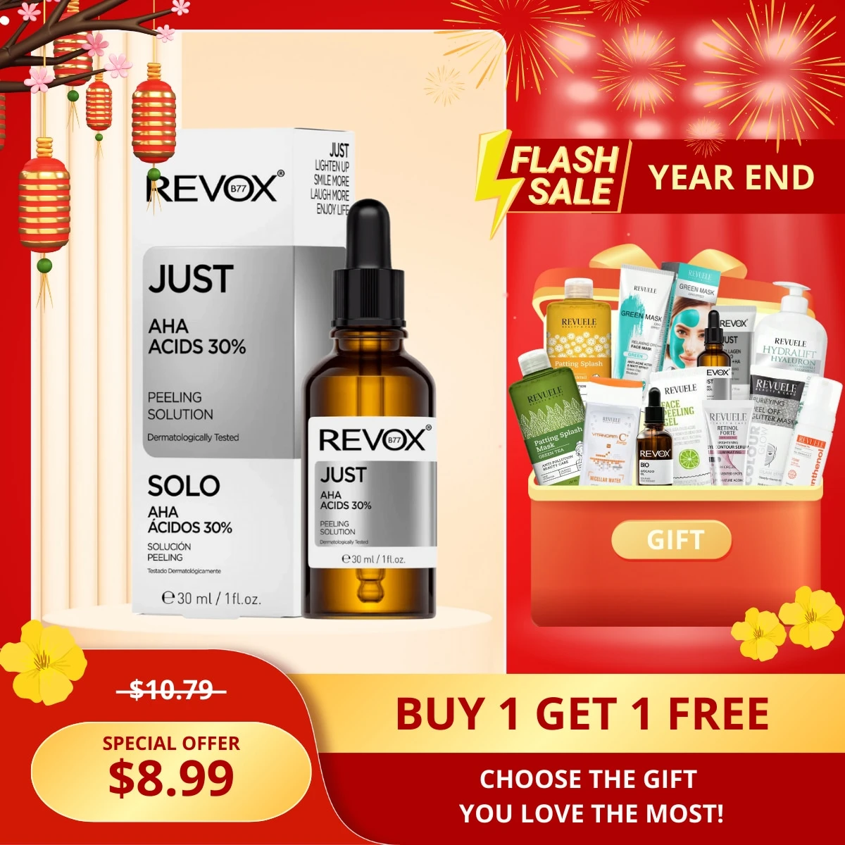 Revox 30 Ml AHA Acids 30% Peeling Solution For Exfoliation & Skin ...