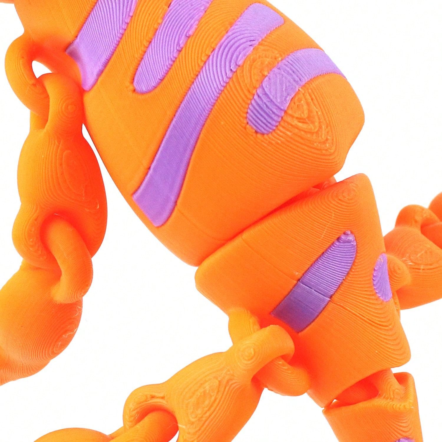 3D Printed Articulated Tiger Striped Gecko Figure, Stress Relief Fidget ...