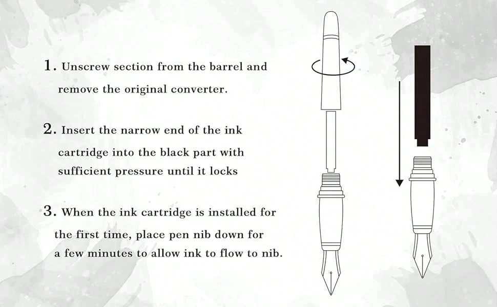 50pcs Fountain Pen Ink Sac Cartridges Refill 4 Colors Set( Black, Blue ...