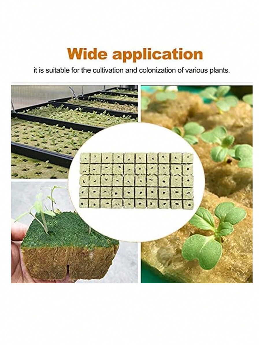 Fachoige 100 Pieces Rockwool Grow Cubes Growing Medium Starter Sheets ...