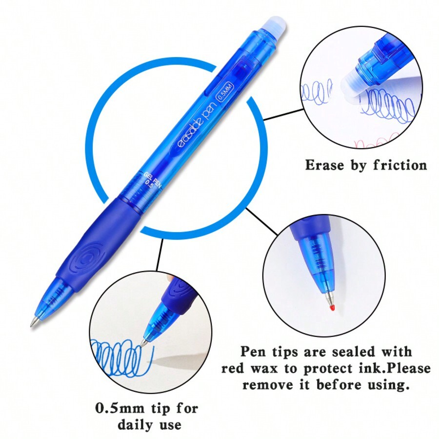 12pcs Push-Button Erasable Pens, Thermosensitive Erasable Ballpoint ...