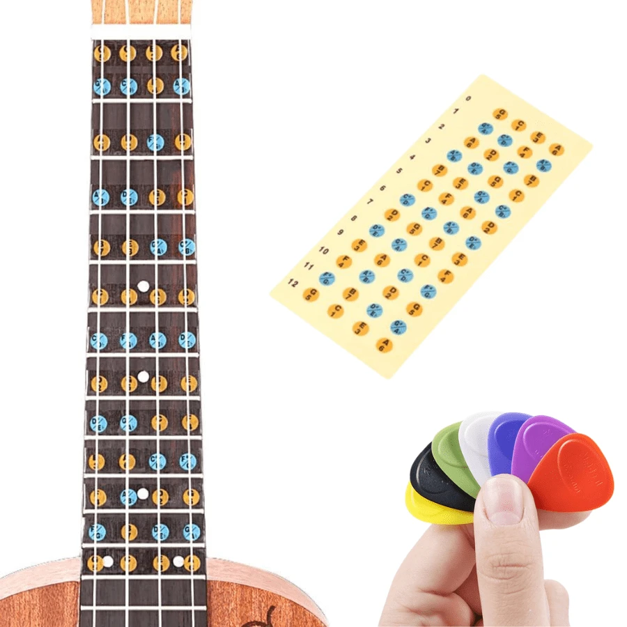 Guitar Fretboard Sticker, Bass Fretboard Scale & Note Stickers, Guitar ...