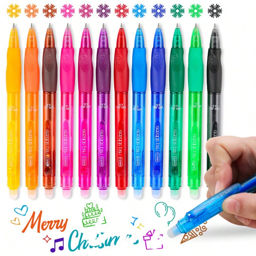 12pcs Push-Button Erasable Pens, Thermosensitive Erasable Ballpoint ...