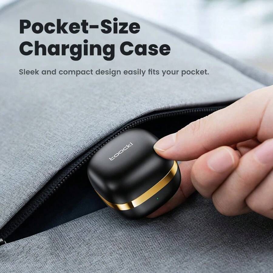 Auriculares inalámbricos Toocki EJ06 TWS con Bluetooth V5.2, miniaudiosubtil, control táctil y ...