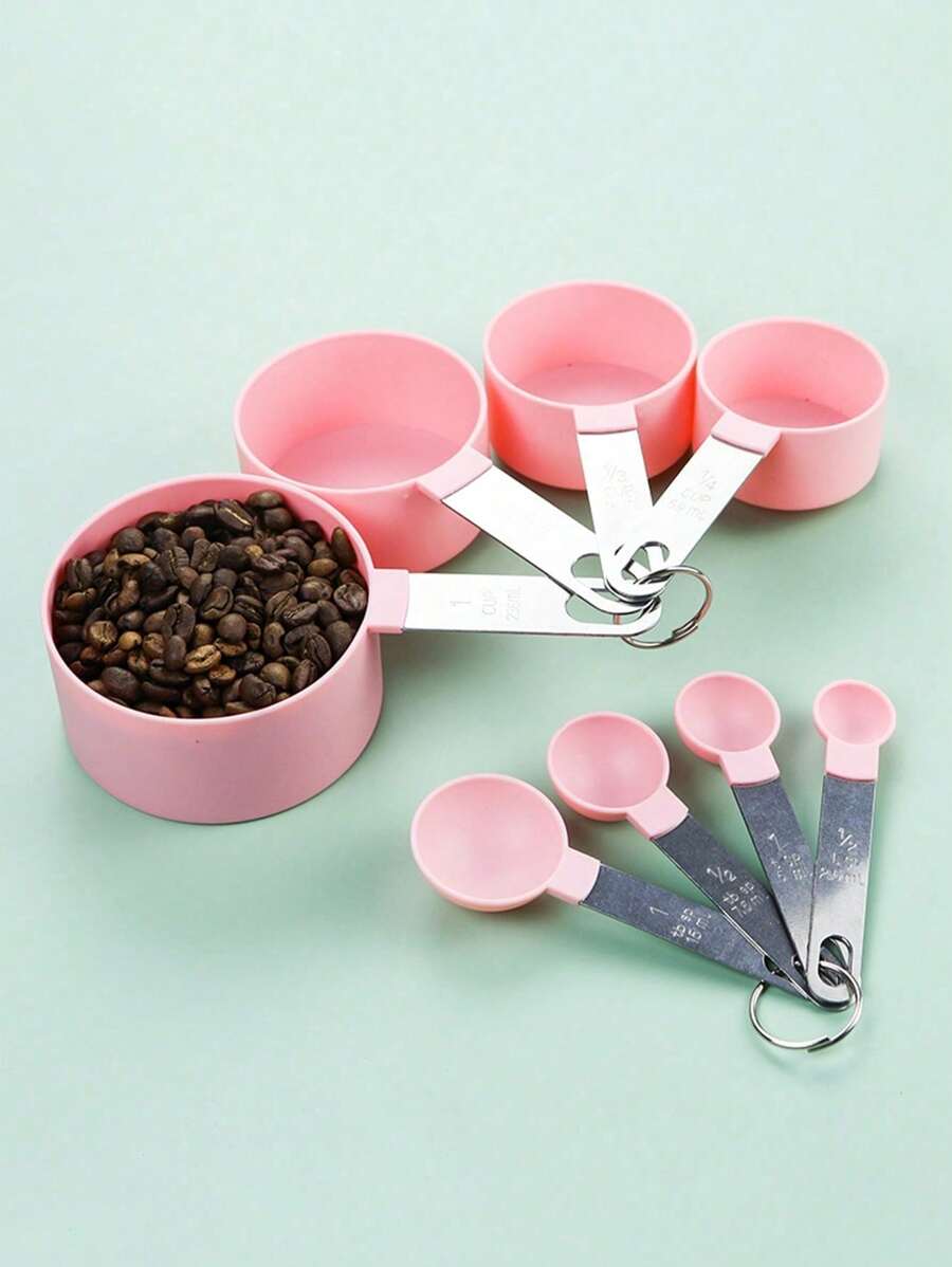 8pcs Set Measuring Cups With Spoon, Nested Stainless Steel Handle Cups ...