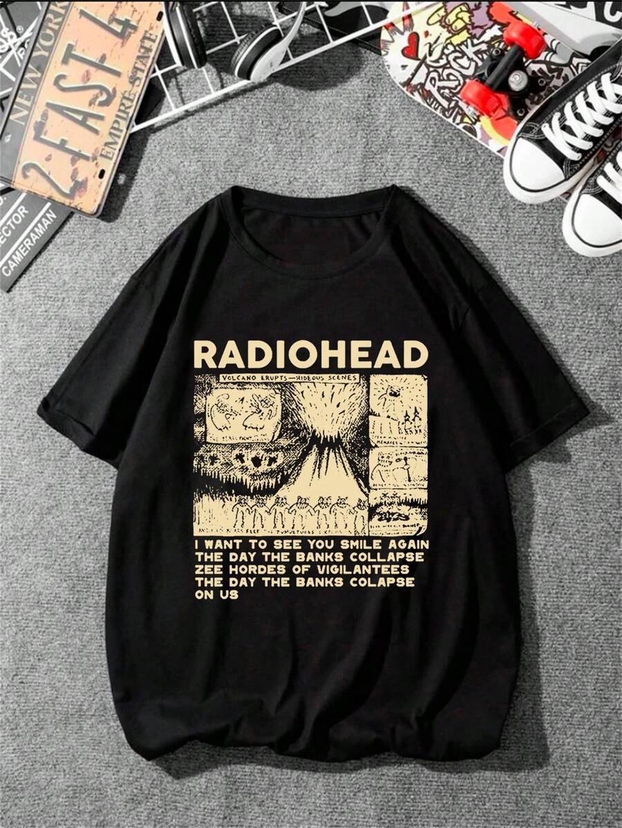 Rock Band Men's Basic T-Shirt Unisex 100% Cotton Fabric Streetwear ...