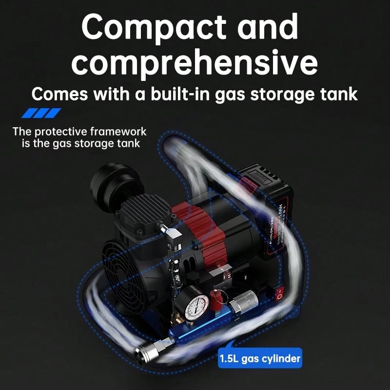 Compresseur d'air sans fil sans balai, pompe à air portable haute ...