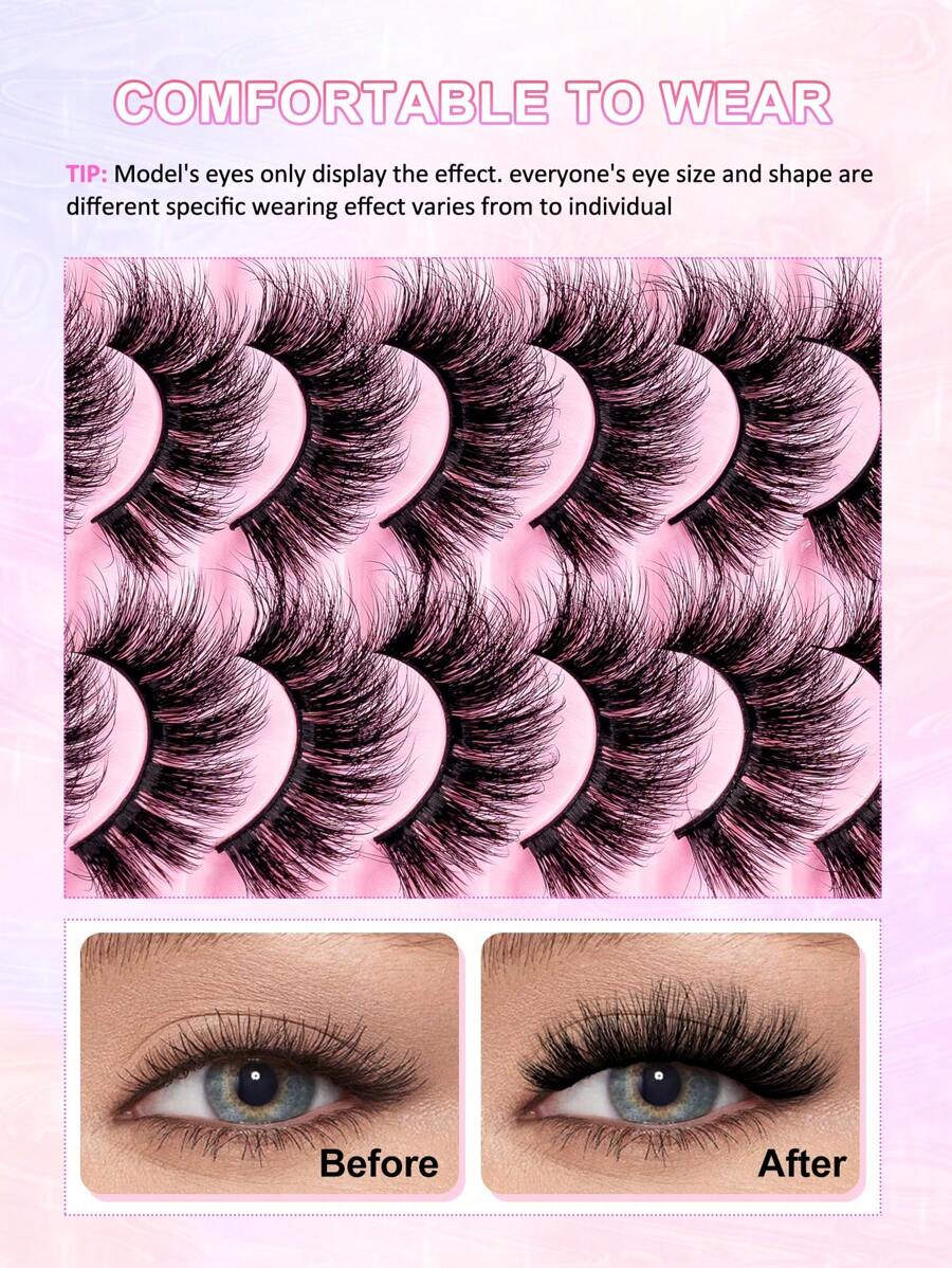 20pcs/Set MK39 False Eyelashes Kit, Including 3D Faux Mink Lashes, 3D ...