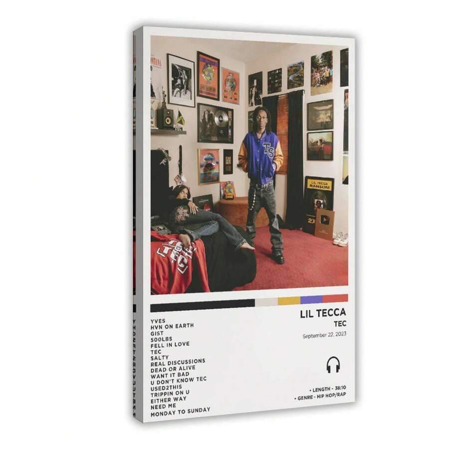 Lil Tecca Tec Poster Album Canvas Poster Wall Art Bedroom Decor Living ...