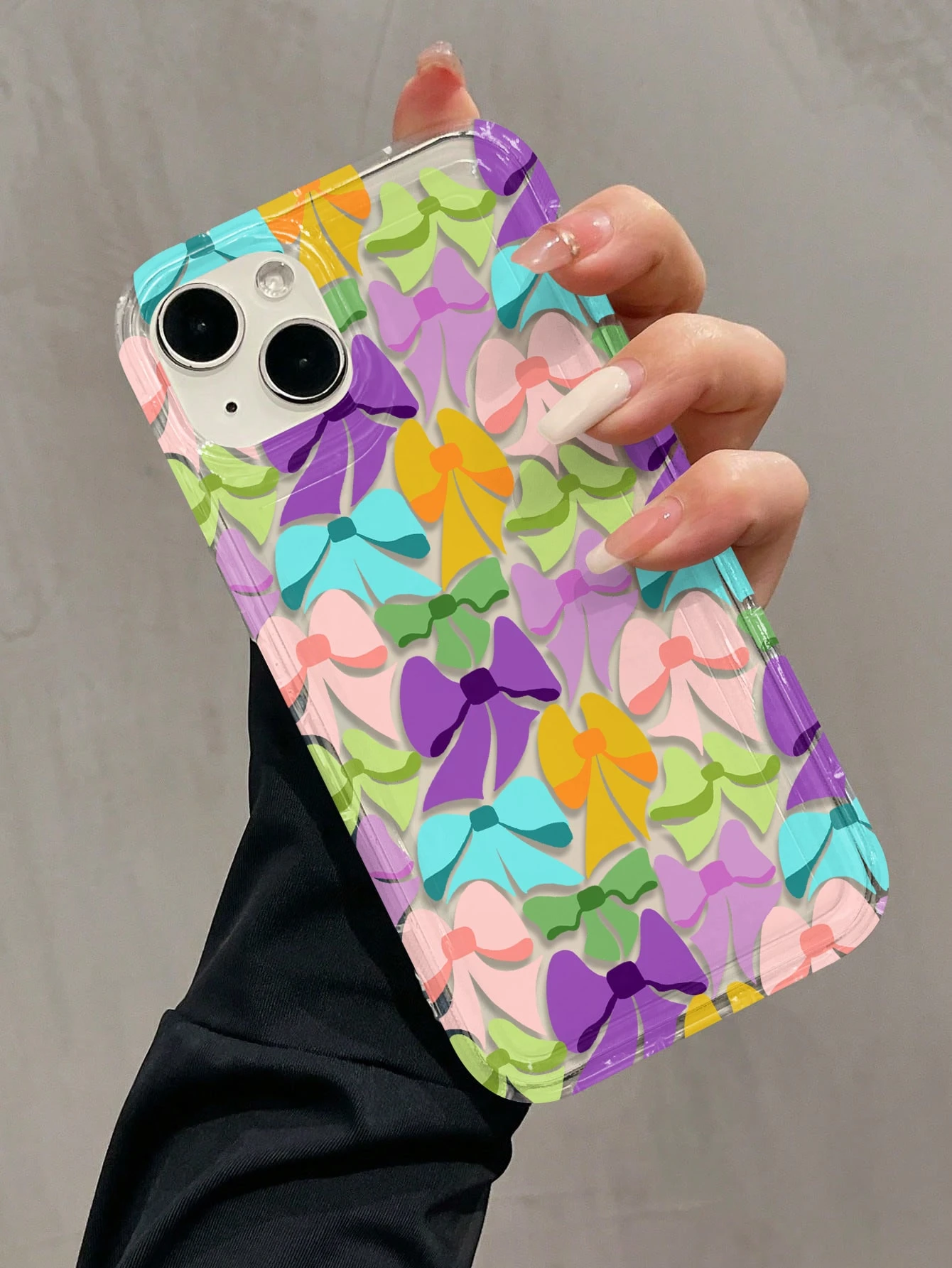 Bow-Knot 1pc Air Cushion Bowknot Design Full Coverage TPU Anti-Drop Phone Case Compatible With ...