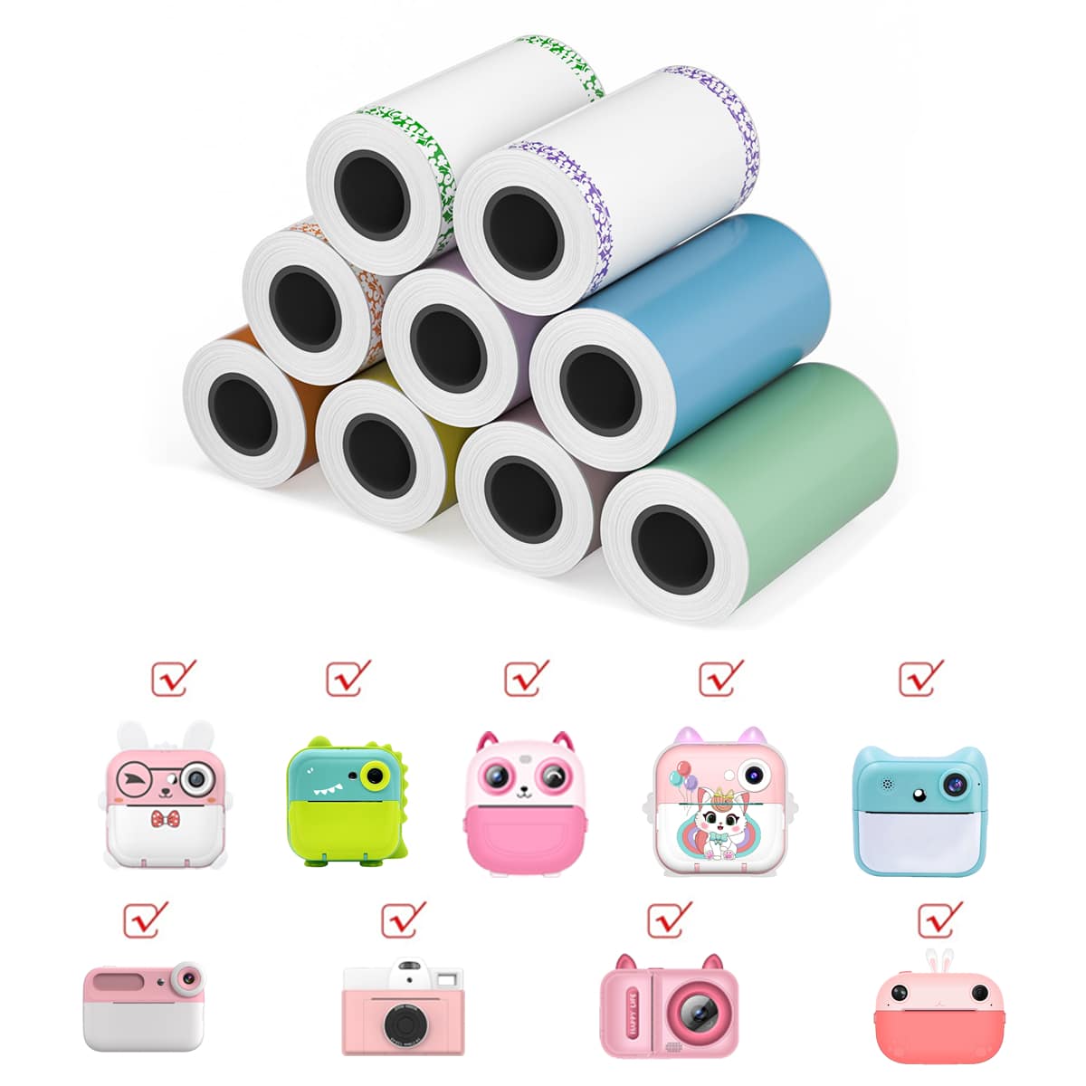 Thermal Paper Camera Printing White Photo Paper Mini Instant Camera Non ...