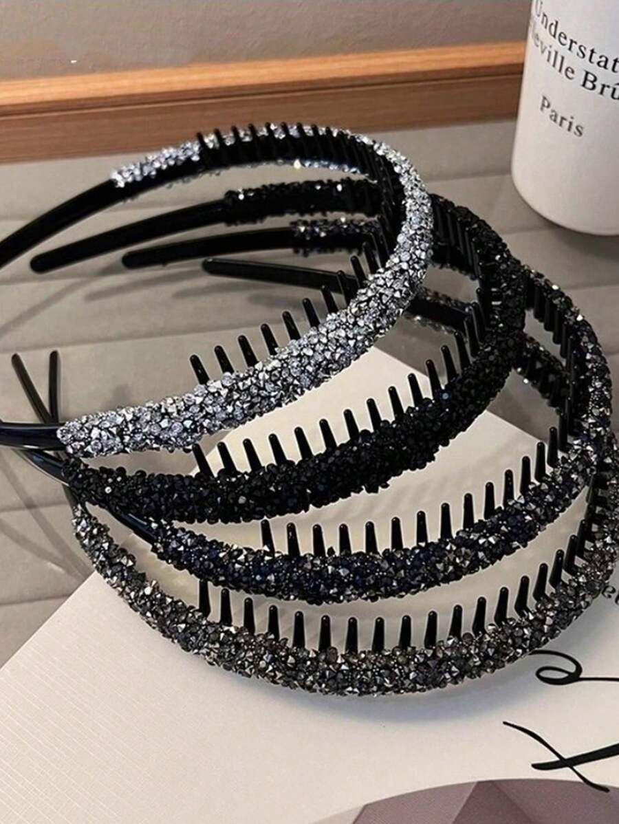 4pcs Women Multi-Color New Design Rhinestone Decorated Elastic ...