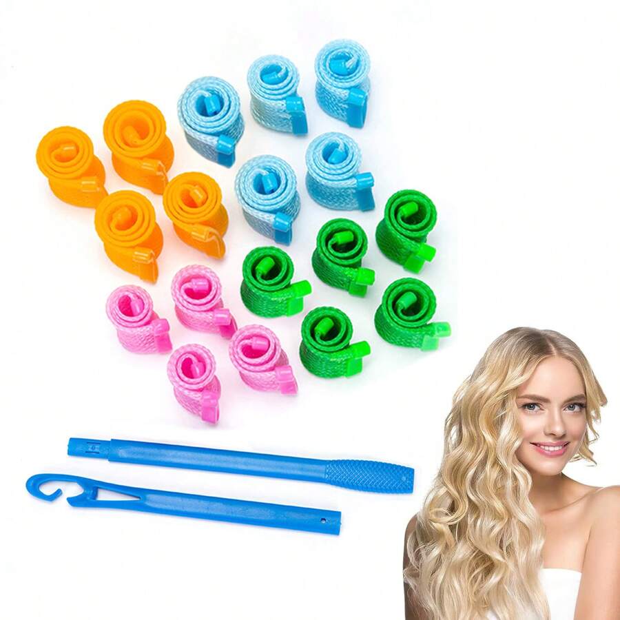 Juego de 18 piezas (9 largos y 9 cortos) Herramientas de peinado ...