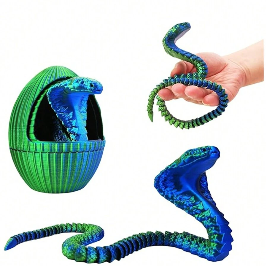 3D Printed Snake Eggs, 3D Crystal Snake With 3D Printed Snake Inside ...