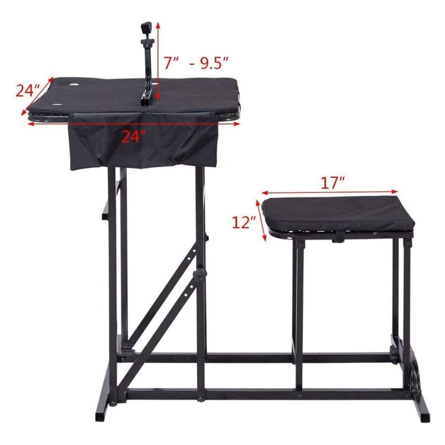 Shooting Bench, Foldable Shooting Table Seat Set With Adjustable Gun ...