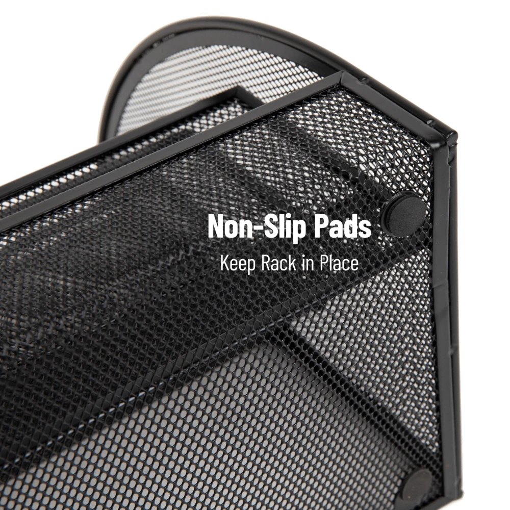 Mi-Nd Reader 4 Pocket Metal Mesh Newspaper And Magazine Rack, Black ...