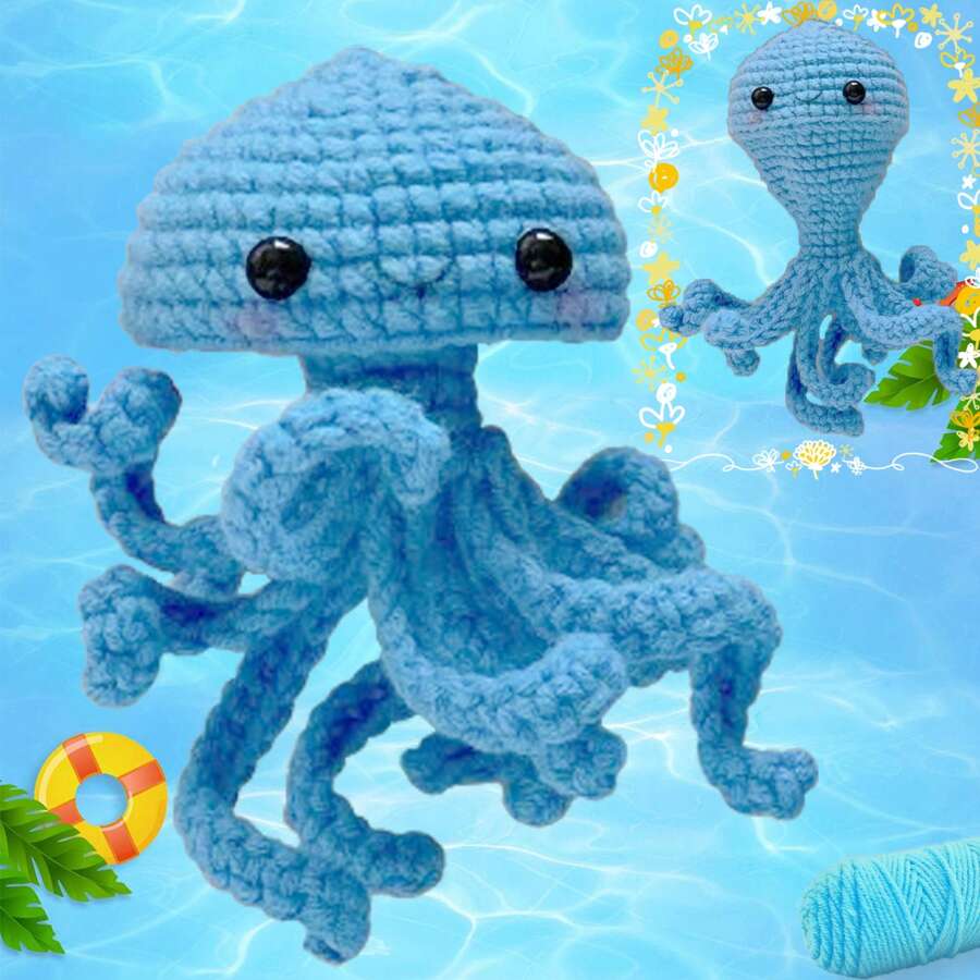 DIY Valentinstag Quallen Häkel-Set für Anfänger, Amigurumi gestopfte Tiere - Geschenk-Tier Häkel ...
