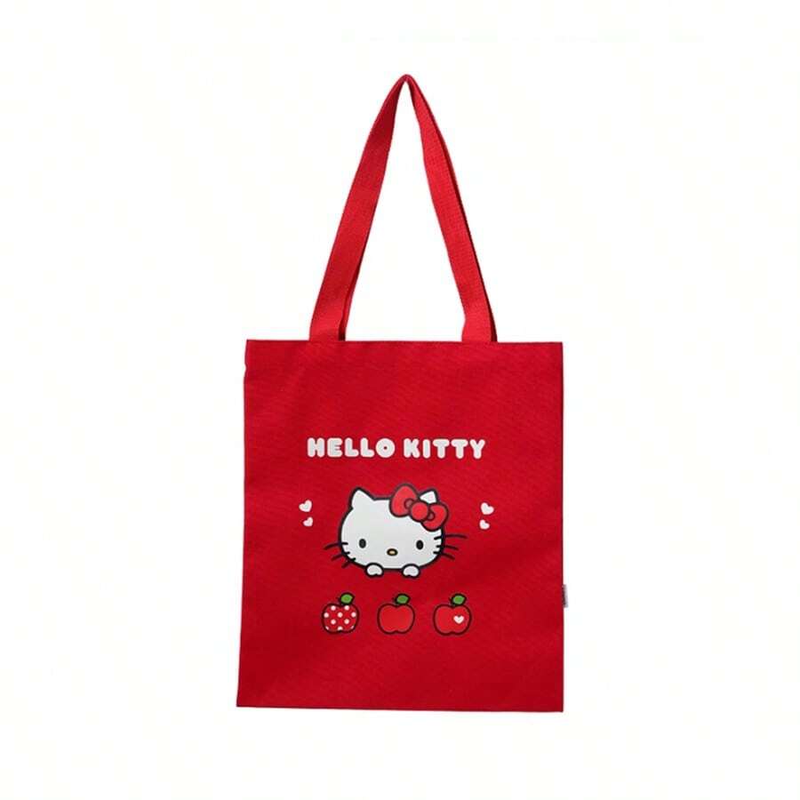 Miniso MINISO Hello Kitty Apple Season Red Shoulder Canvas Tote Bag(1 ...