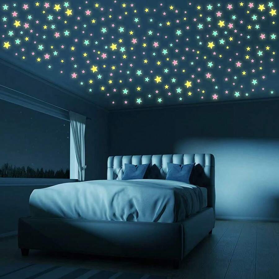 100pcs Fluorescent Wall Stickers, Wall Decorations, Bedroom Luminous ... 100pcs Fluorescent Wall Stickers, Wall Decorations, Bedroom Luminous ...