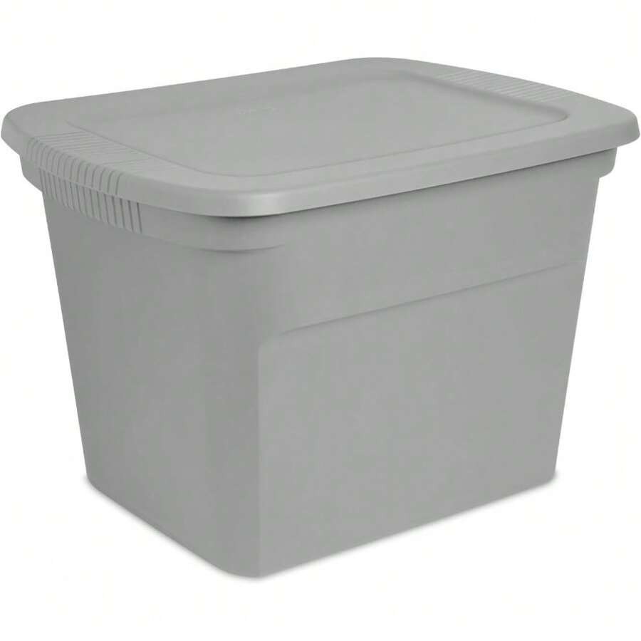 18 Gal Storage Tote, Stackable Bin With Lid, Plastic Container To ...