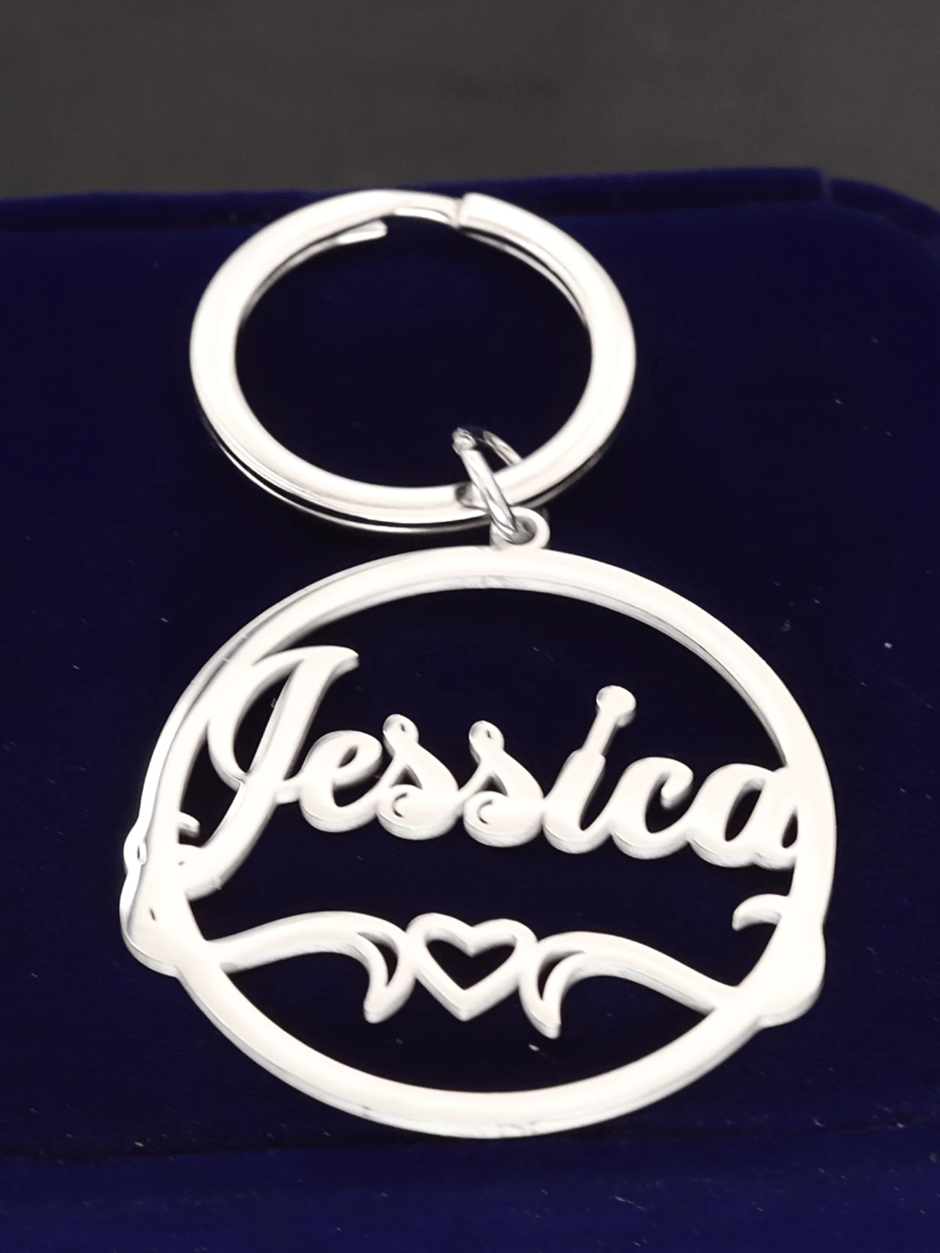 Customized Stainless Steel Keychain With Name - Simple Style Non-Plated ...