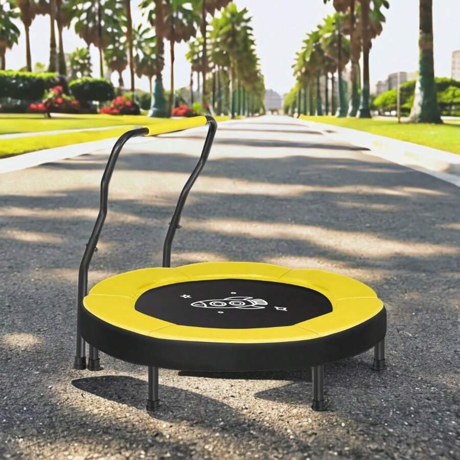 SONGMICS Trampoline, 3ft Mini Trampoline With Handlebar, Trampoline For ...