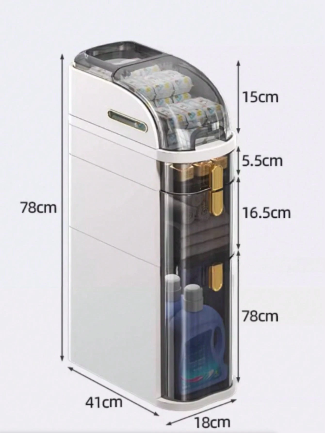 1Pc Bathroom Crevice Storage Cabinet Drawer Toilet Narrow Slit Storage ...