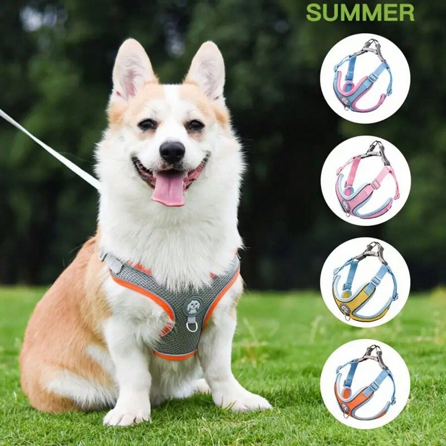 HP082-11 Summer Breathable Mesh Reflective Pet Chest Harness Vest Style ...