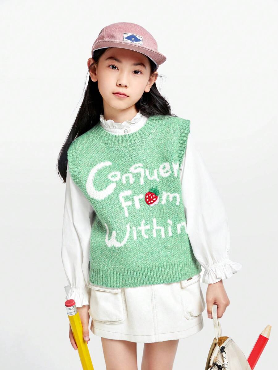 Annil Autumn Knitted Vests For Tween Girls In Children's Clothing ...