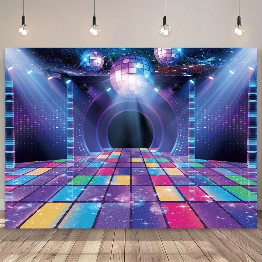 Retro Disco Party Backdrops - Colorful Neon Banners For 70's And 80's ...