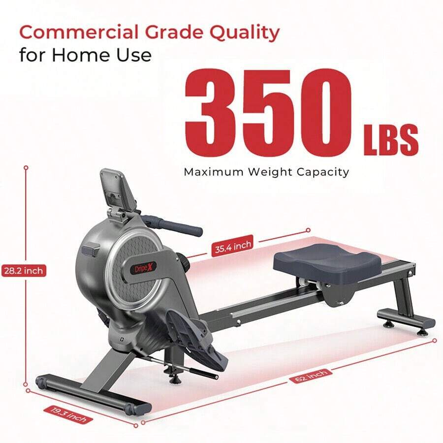 Quiet Magnetic Rowing Machine Rower 16 Levels Cardio Home Gym Exercise ...