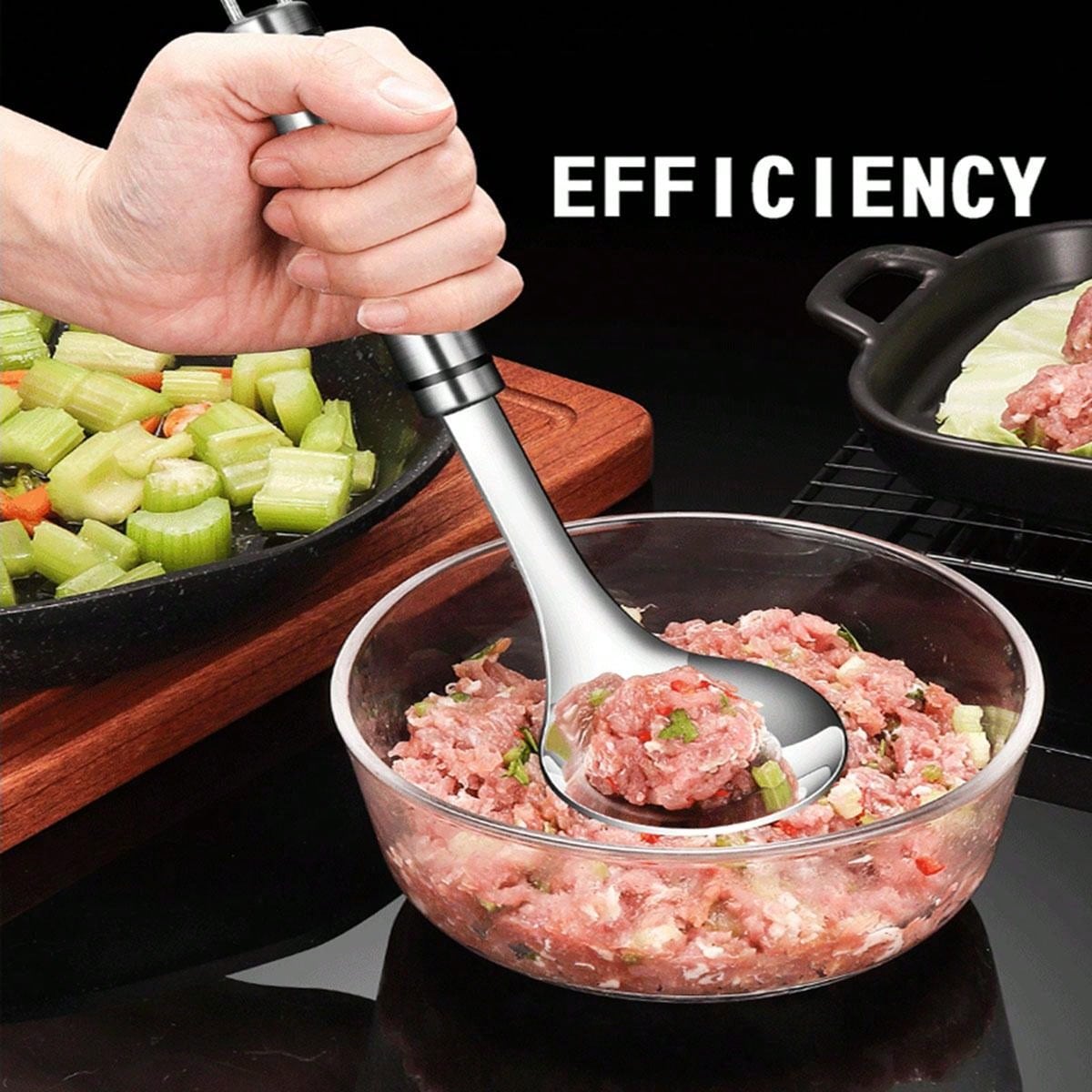 2 Pcs Meatball Spoon Set, Stainless Steel Meatball Spoon,Non-Stick ...