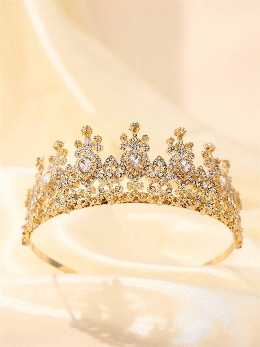 1pc Fully Paved Hollow Metal Crown Women Wedding Decoration Jewelry ...