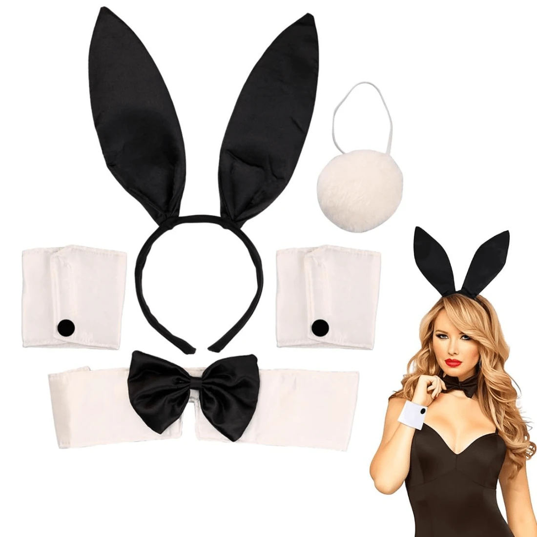 Rabbit Ear Headband Set, Bunny Girl Headpiece For Easter Party | SHEIN USA