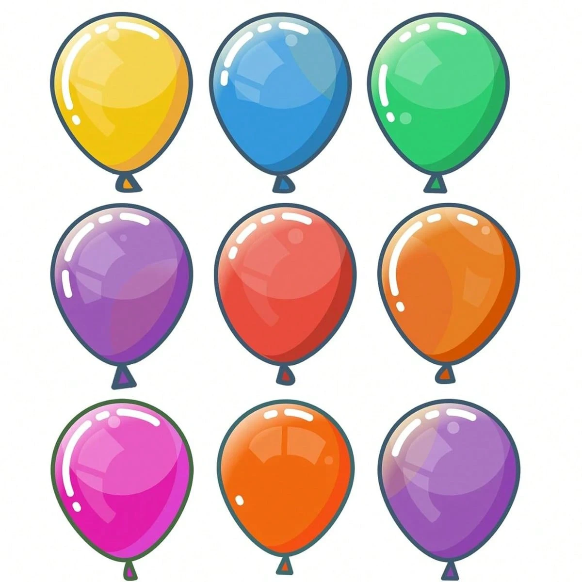 18Pcs Colorful 5x6 Inch Balloons Cutouts Birthday Bulletin Board ...