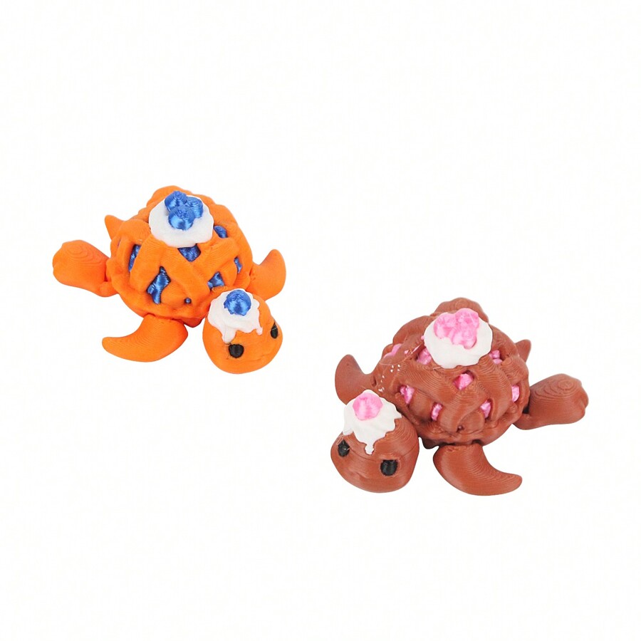 3D Printed Ice Cream Turtle, Realistic Animal Model Decor ...