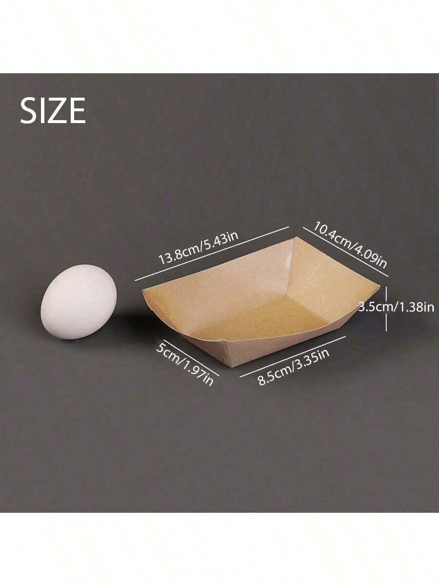 30PCS Kraft Paper Food Trays, Heavy-Duty Paper Food Boat Disposable ...