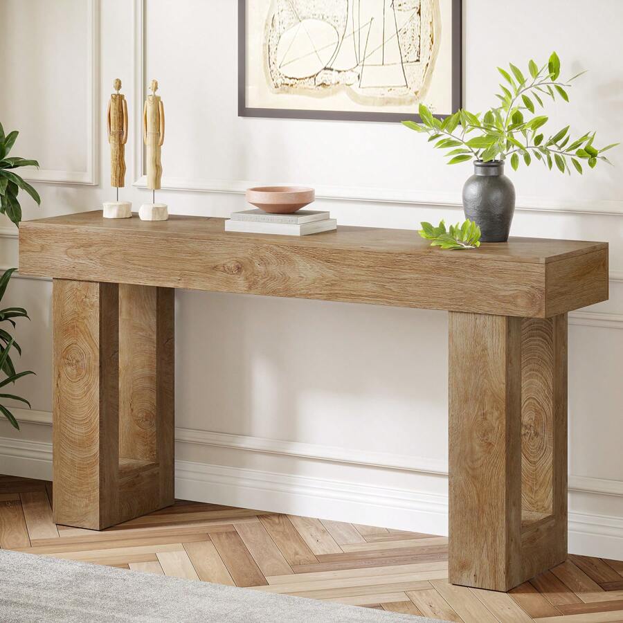 Tribesigns Tribesigns 63-Inch Long Console Table, Farmhouse Wooden Sofa ...
