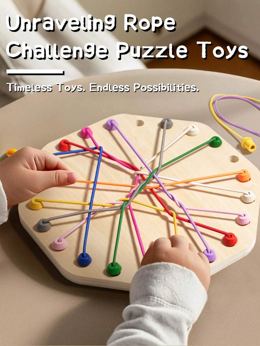 Wooden Rope Unraveling Game, Parent-Child Interactive Games, Fun Stress ...