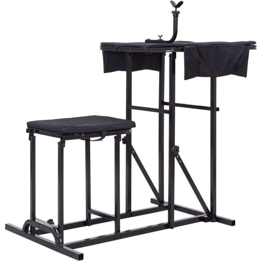 Shooting Bench, Foldable Shooting Table Seat Set With Adjustable Gun ...