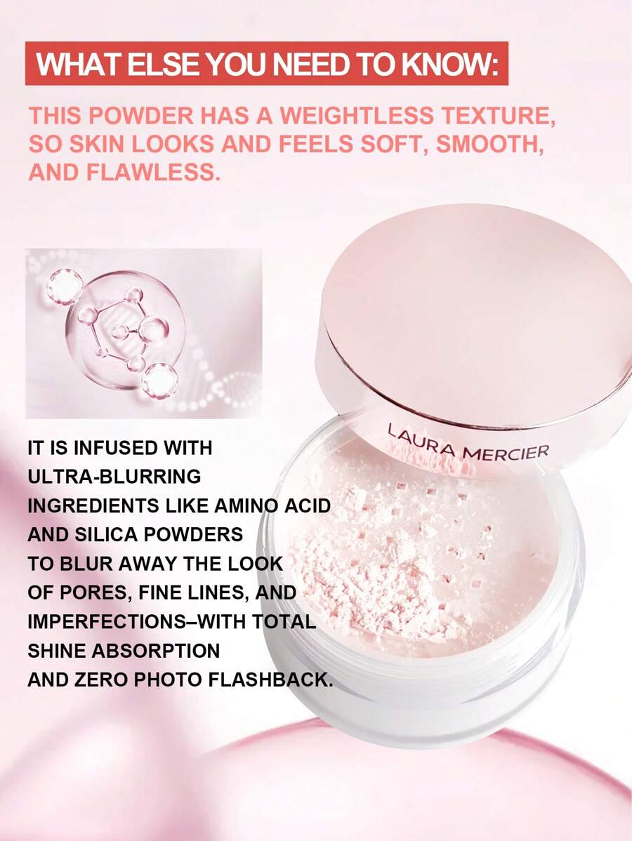 Laura Mercier LAURAMERCIER Translucent Loose Setting Powder In Tone-Up Pink Color 29g/1 Oz for ...